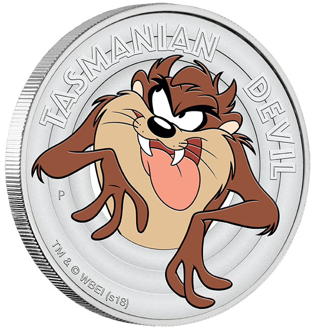 2018 LOONEY TUNES - TASMANIAN DEVIL 1/2oz Silver Proof Coin - Presented ...