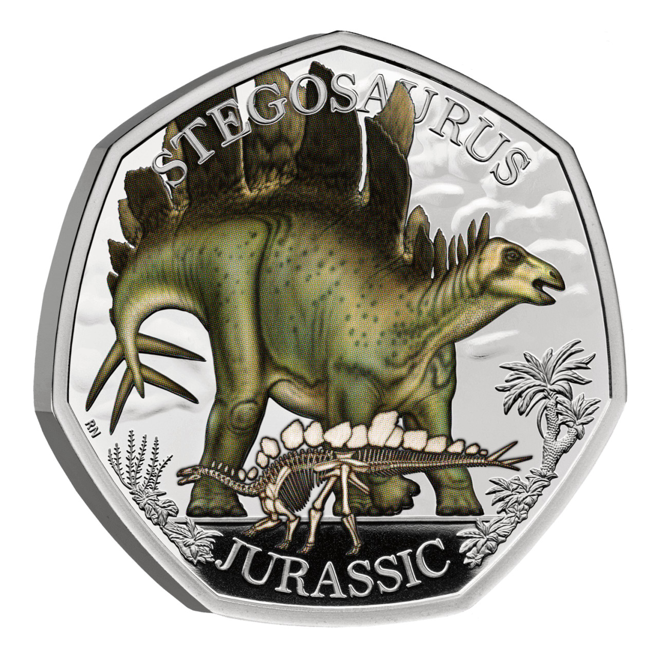 Stegosaurus 2024 UK 50p Silver Proof Colour Coin - Presented by The ...