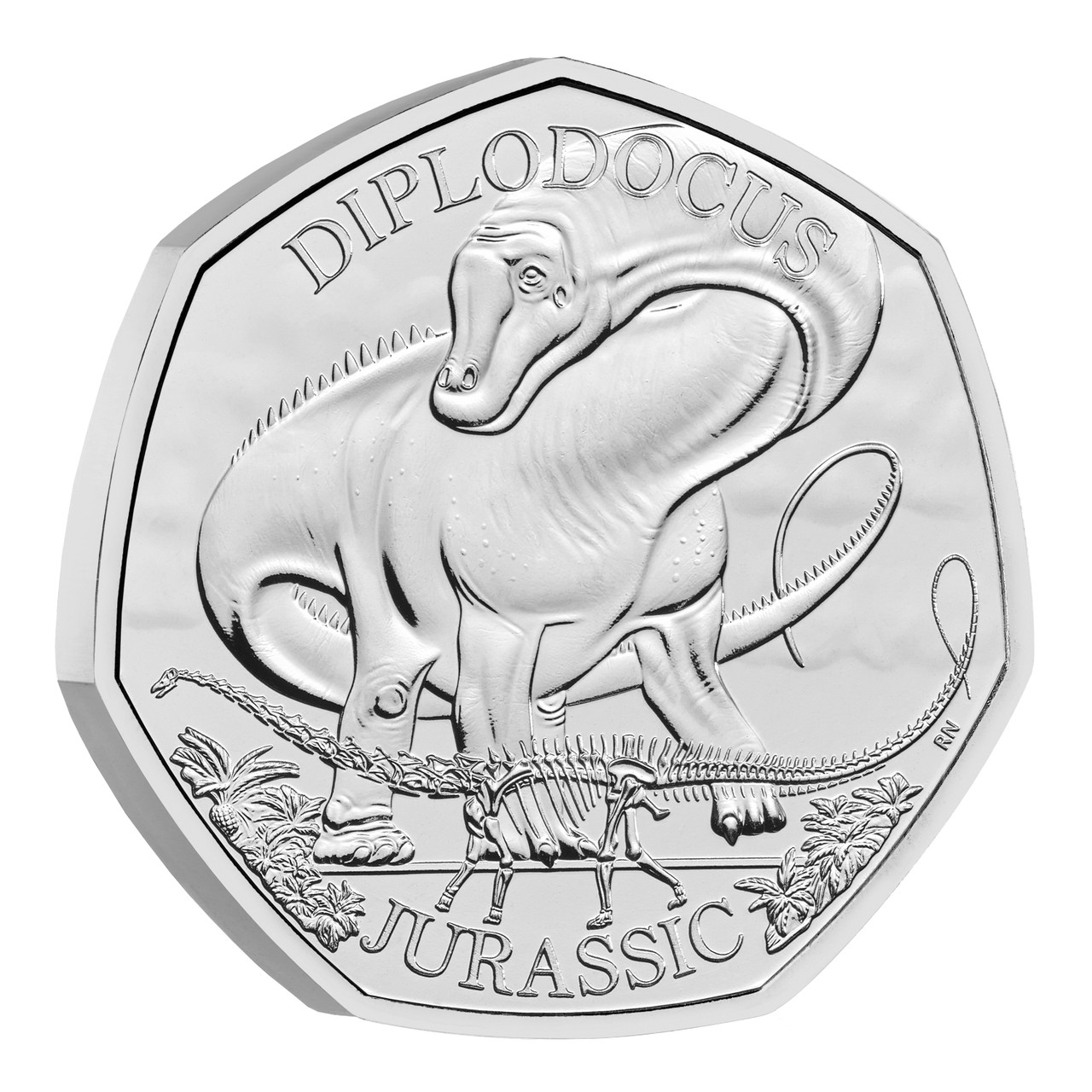 Diplodocus 2024 UK 50p Brilliant Uncirculated Coin - Presented by The ...
