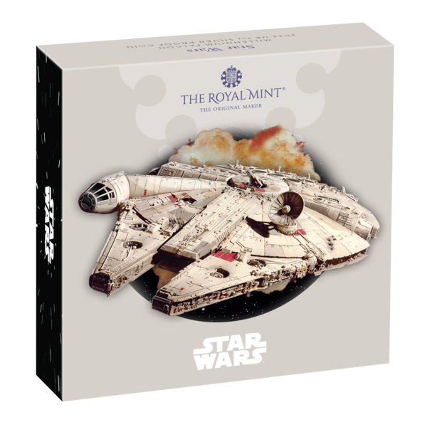 Star Wars Millennium Falcon 2024 UK 1oz Silver Proof Coin - Presented ...