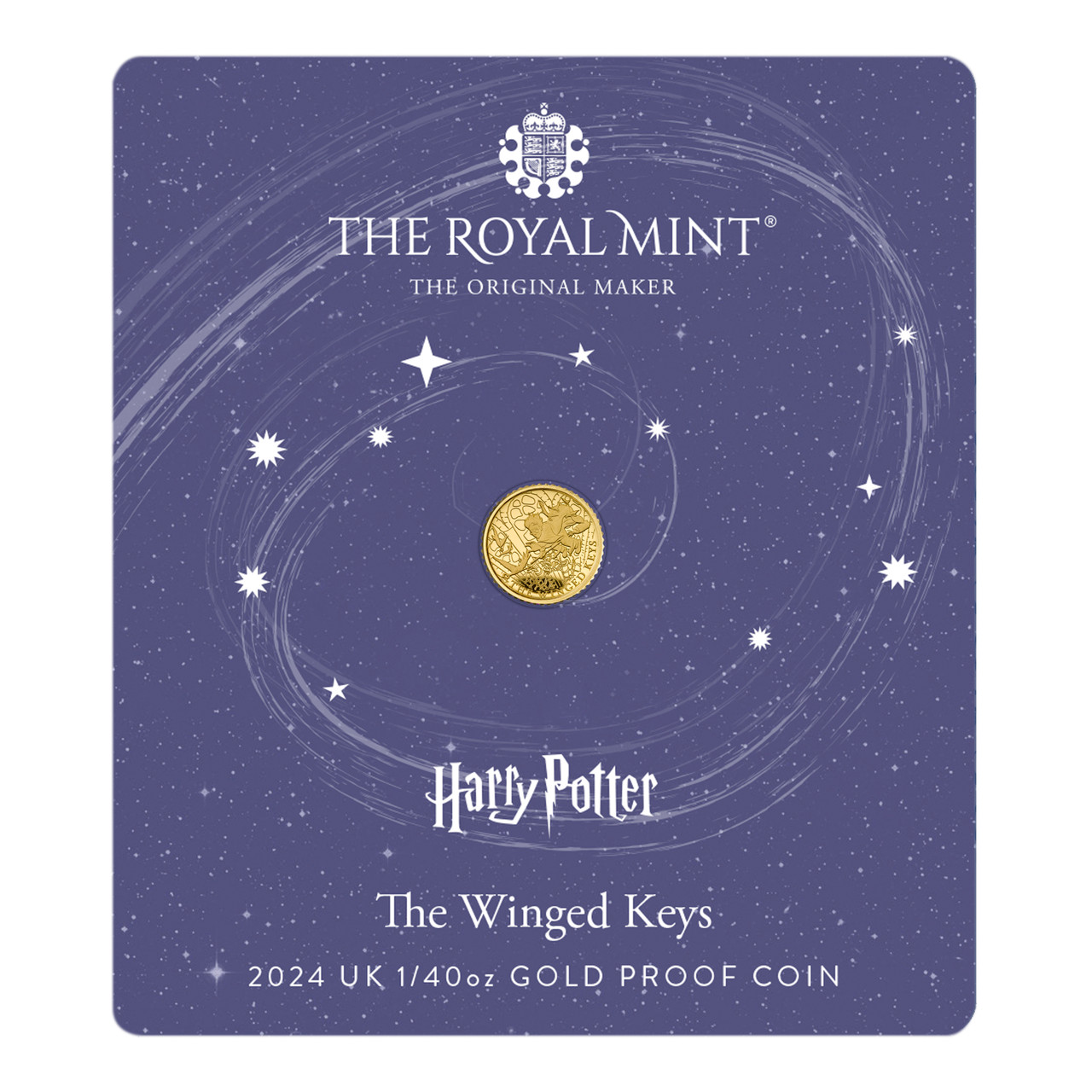 Harry Potter - Winged Keys 2024 UK1/40th oz Gold Proof Coin - Presented ...