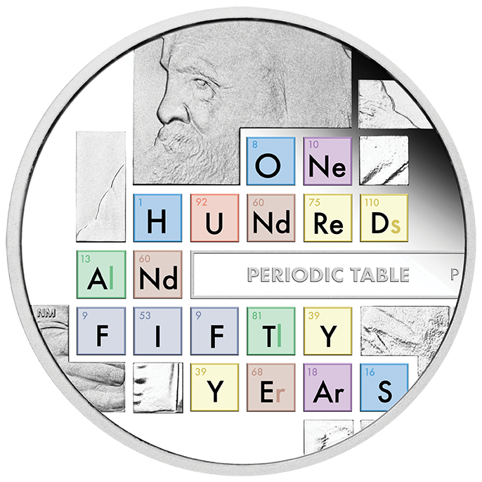 2019 150th Anniversary of the Periodic Table 1oz Silver Proof Coin ...