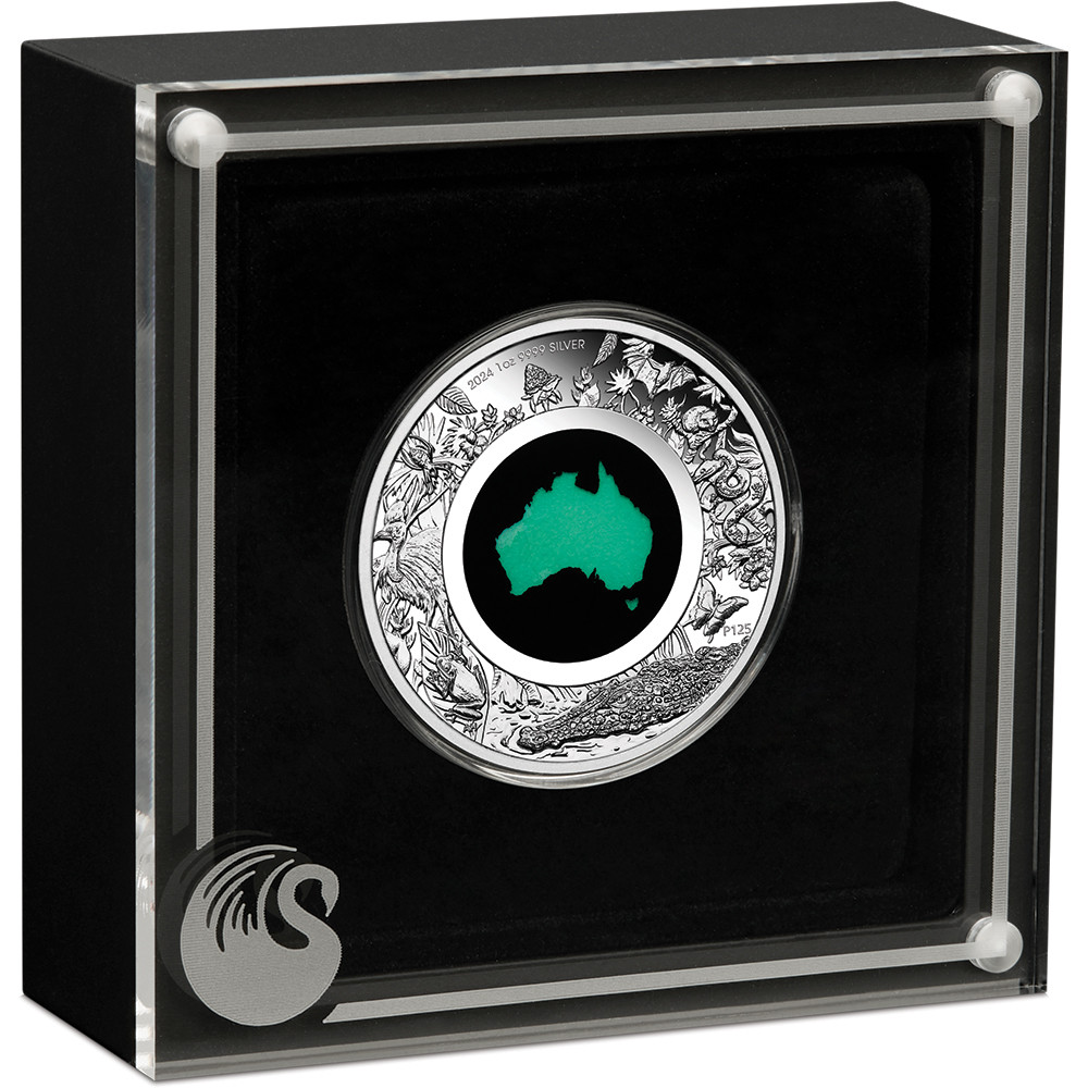 Great Southern Land 2024 1oz Silver Proof Chrysoprase Coin