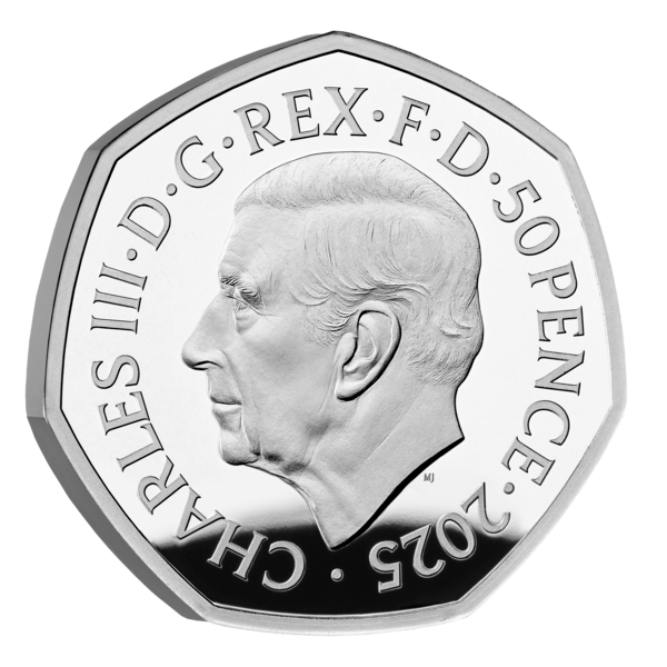 The Red Arrows 2025 UK 50p Silver Proof Colour Coin