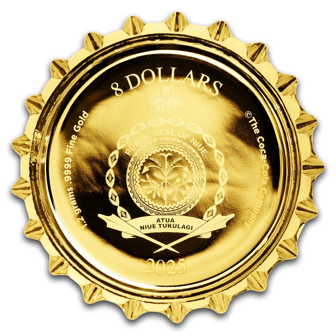 2025 Coca-Cola Gold Bottle Cap Coin