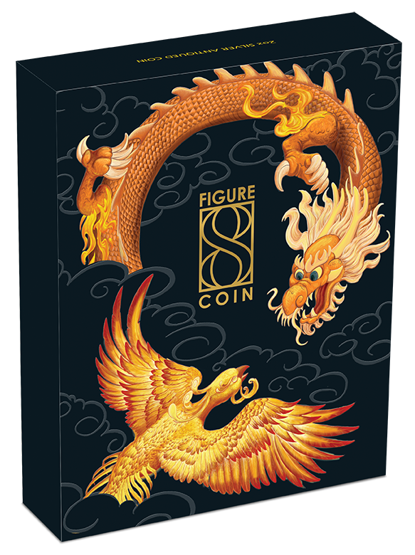 2020 Figure 8 Dragon and Phoenix 2oz Silver Antiqued Coin - Presented ...