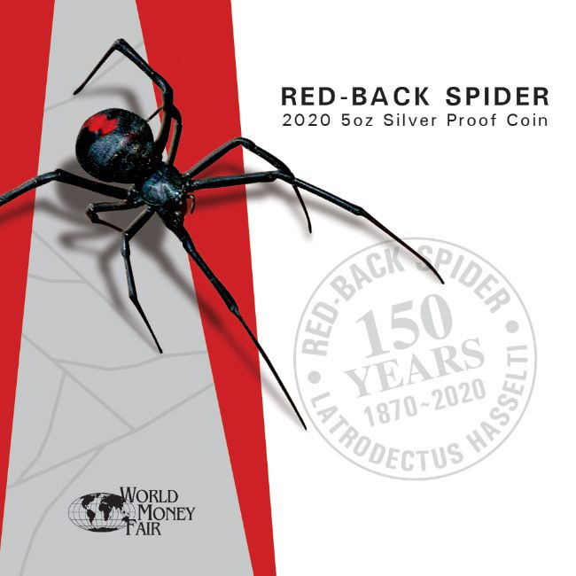 2020 $10 Redback Spider 5oz Silver Proof Coin - Presented by The Coin ...