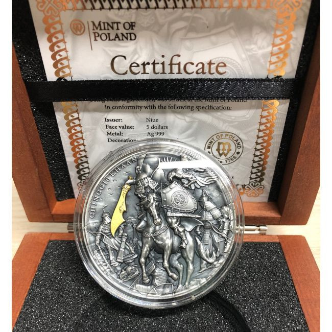2019 Chinggis Khaan 2oz Silver High Relief Coin - Presented by The Coin ...