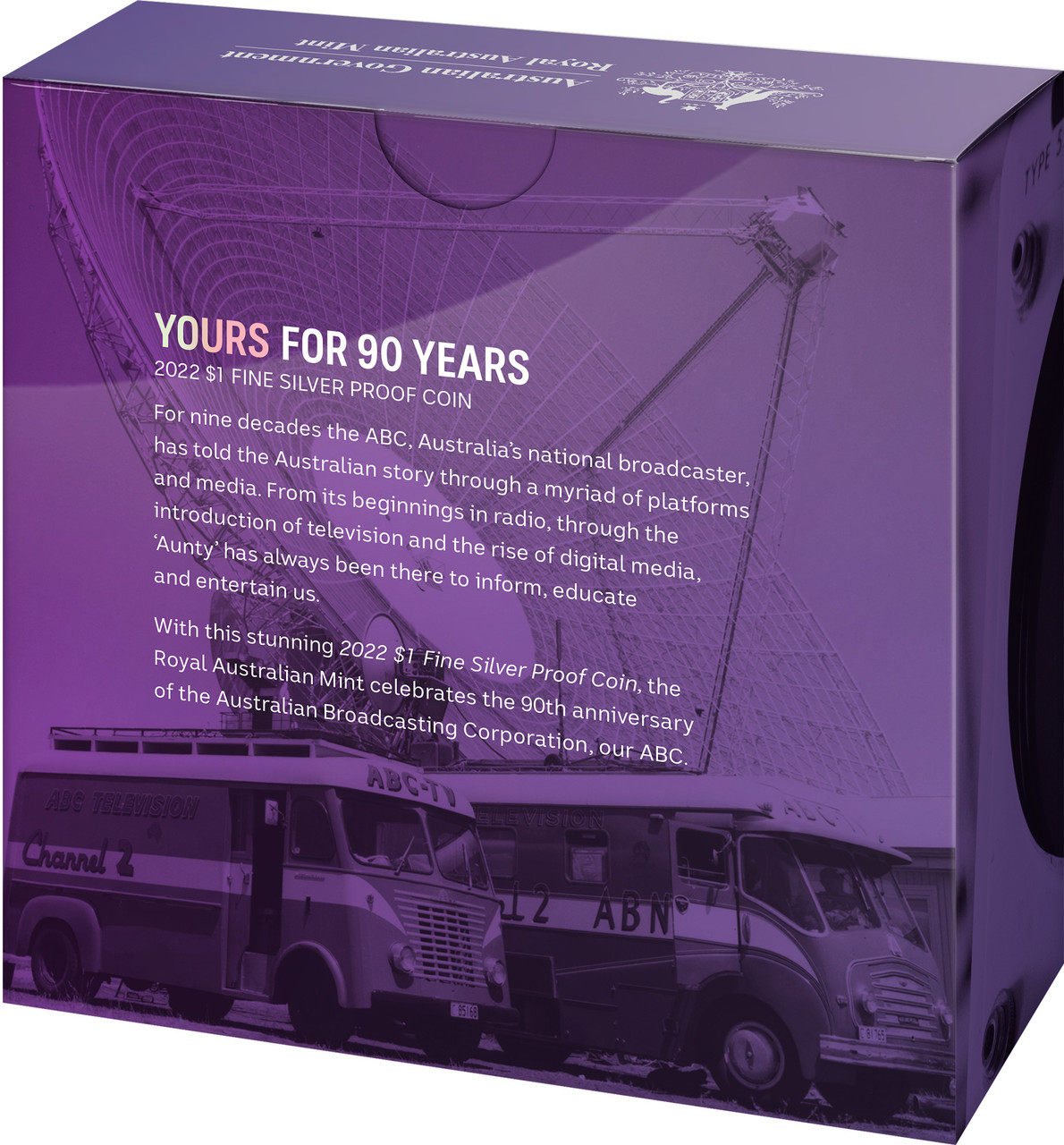 90th Anniversary of the ABC 2022 $1 1/2oz Fine Silver Proof Coin ...