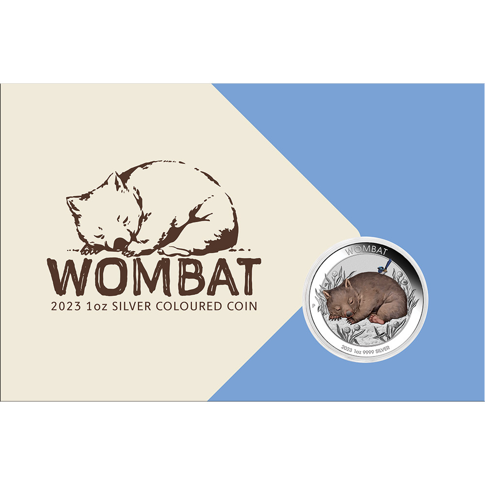 Wombat 2023 1oz Silver Coloured Coin in Card - Presented by The Coin ...