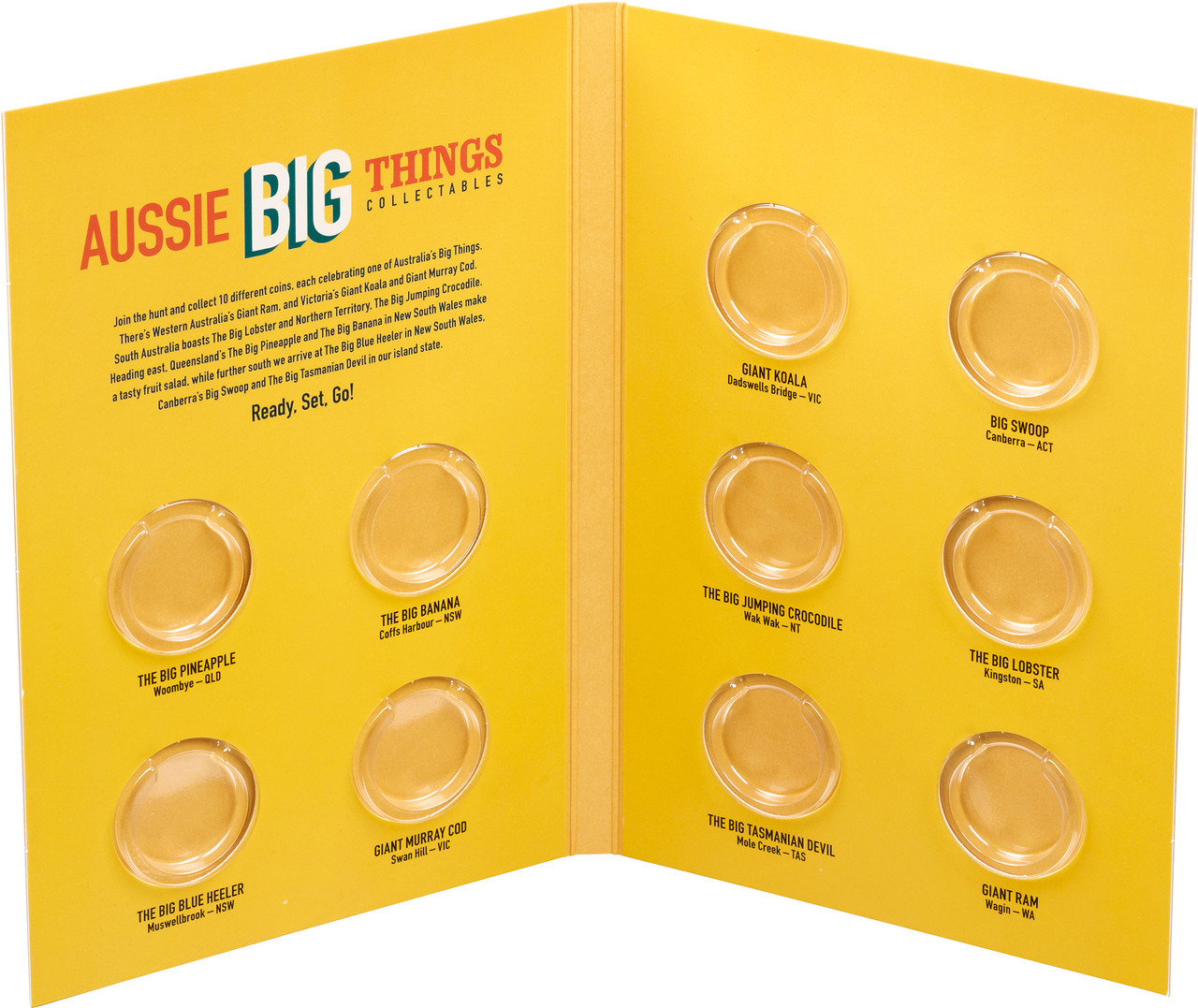 2023 Aussie Big Things empty collectables folder and tube set ...