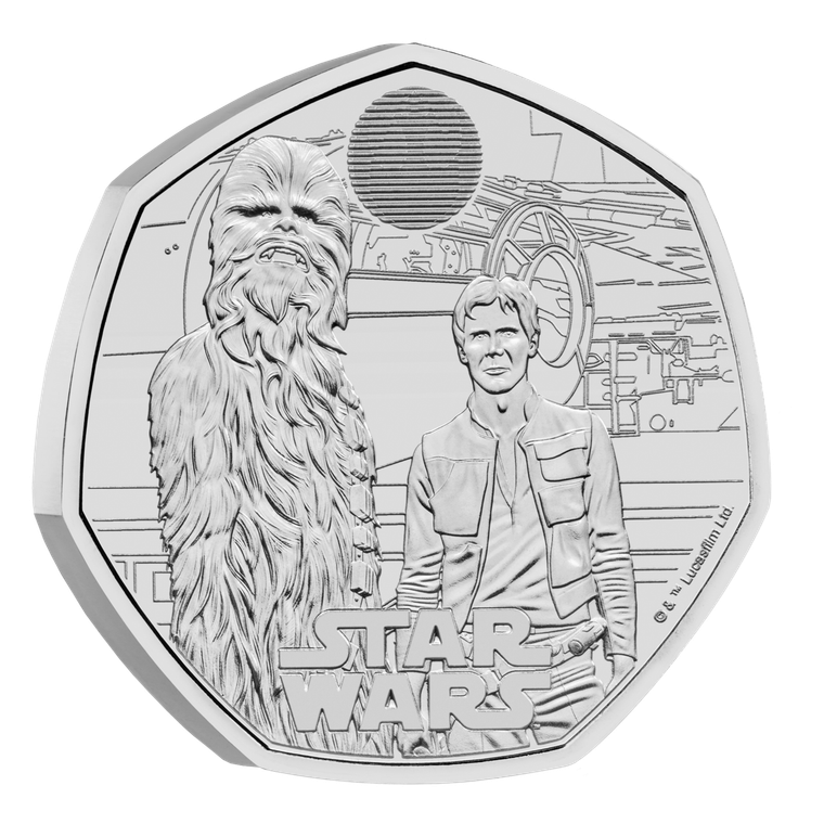 Star Wars Han Solo and Chewbacca 2024 UK 50p Brilliant Uncirculated ...