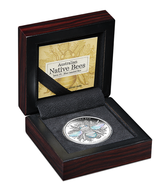 2025 Australian Native Bees - Blue-banded Bee 1oz Silver Proof Hologram ...