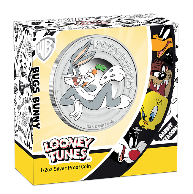2018 Looney Tunes - BUGS BUNNY 1/2oz Silver Proof Coin - Presented by ...