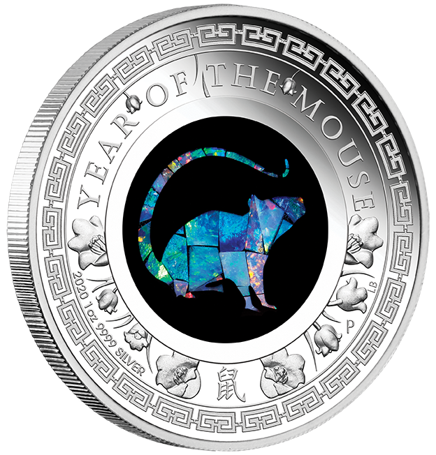 2020 Year of the Mouse 1oz Silver Proof Coin - Australian Opal Lunar ...
