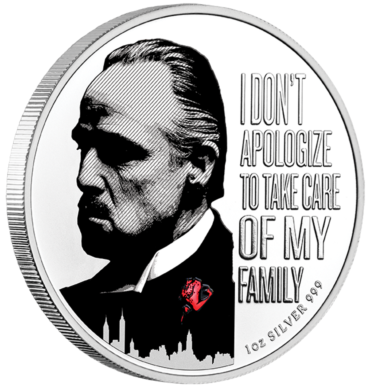 NEW The Godfather 50th Anniversary 1oz Silver Red Rose Coin - The Coin ...