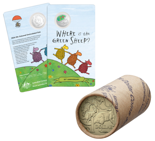 RAM Combo: 2024 20c Coloured Uncirculated Coin - Coin in Card and $1 ...