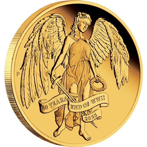 80th Anniversary End of WWII Winged Victory 2025 1/4oz Gold Proof Coin
