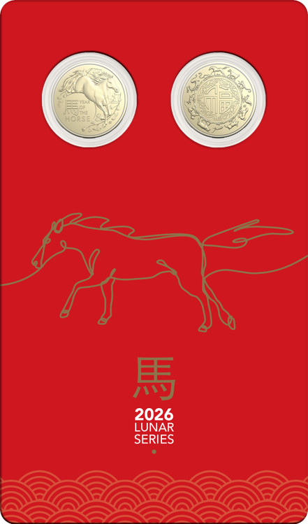 2026 $1 Uncirculated Two-Coin Set – Lunar Series – Year of the Horse