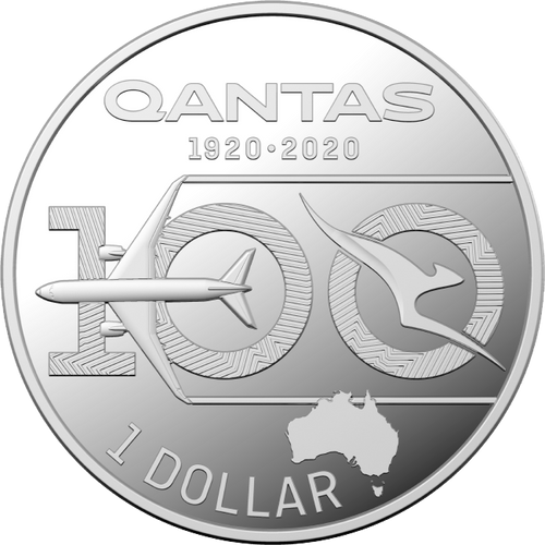 2020 $1 Qantas Centenary 1/2oz Silver Proof Coin - Presented by The ...