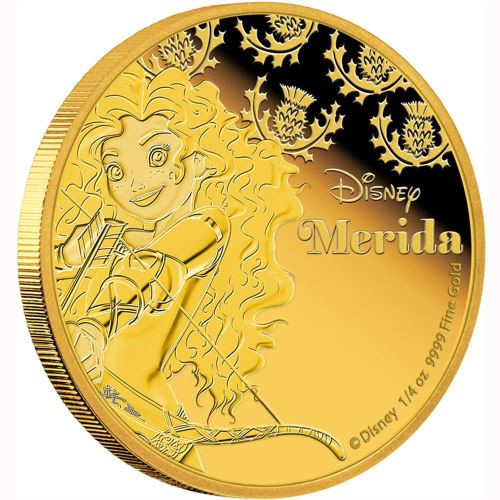 1/4oz Disney Princess Gold Proof Coin – Merida - Presented by The Coin ...