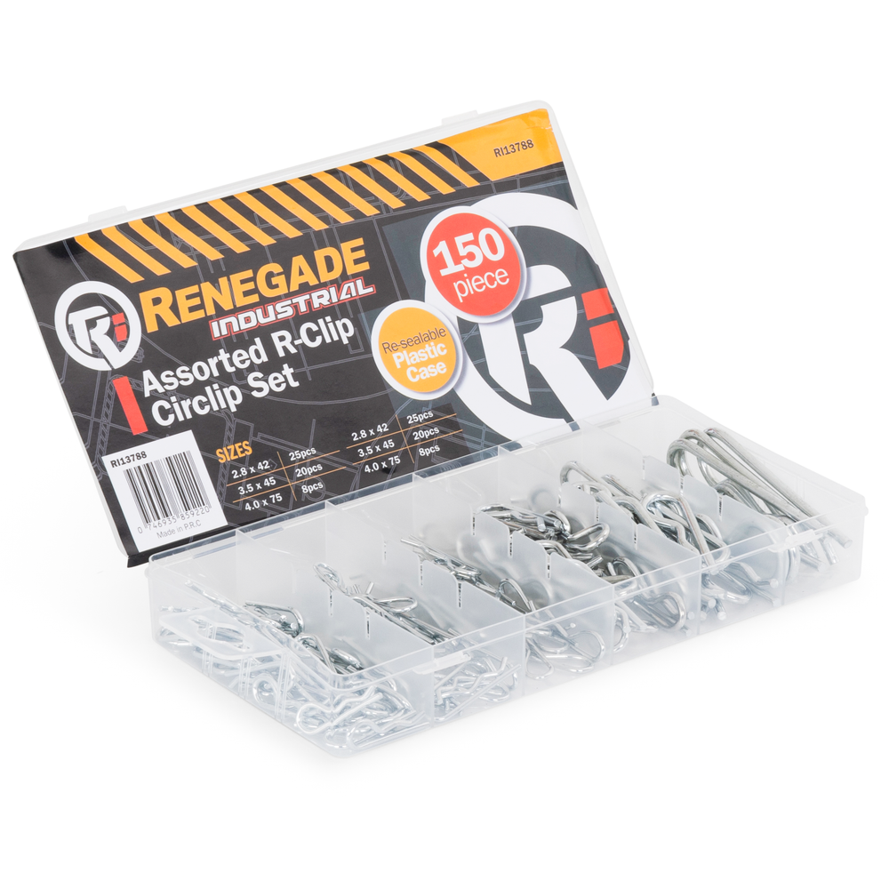 Renegade Industrial 150 Piece Assorted R-Clip Circlip Set - RI13788 ...