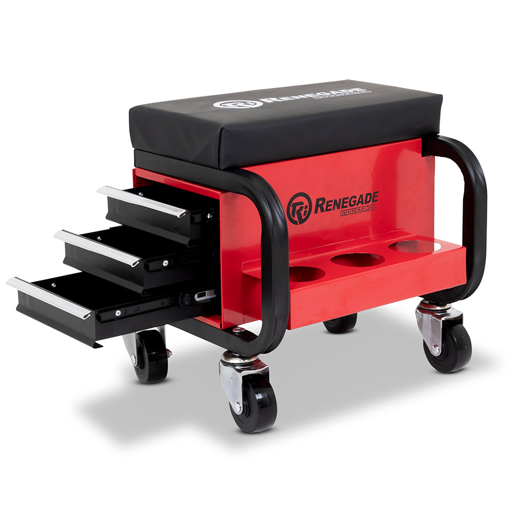 Renegade Industrial 110Kg 3 Drawer Roller Creeper Seat - RI3DRCS ...