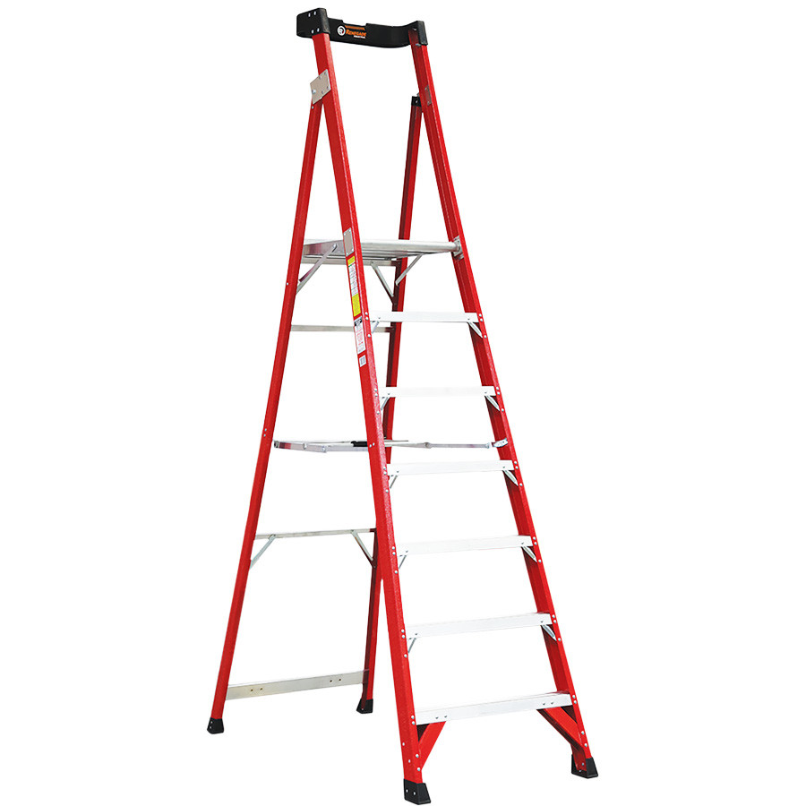 Renegade Industrial 2.0M 7 Step 150Kg Rated Fibreglass Platform Ladder ...