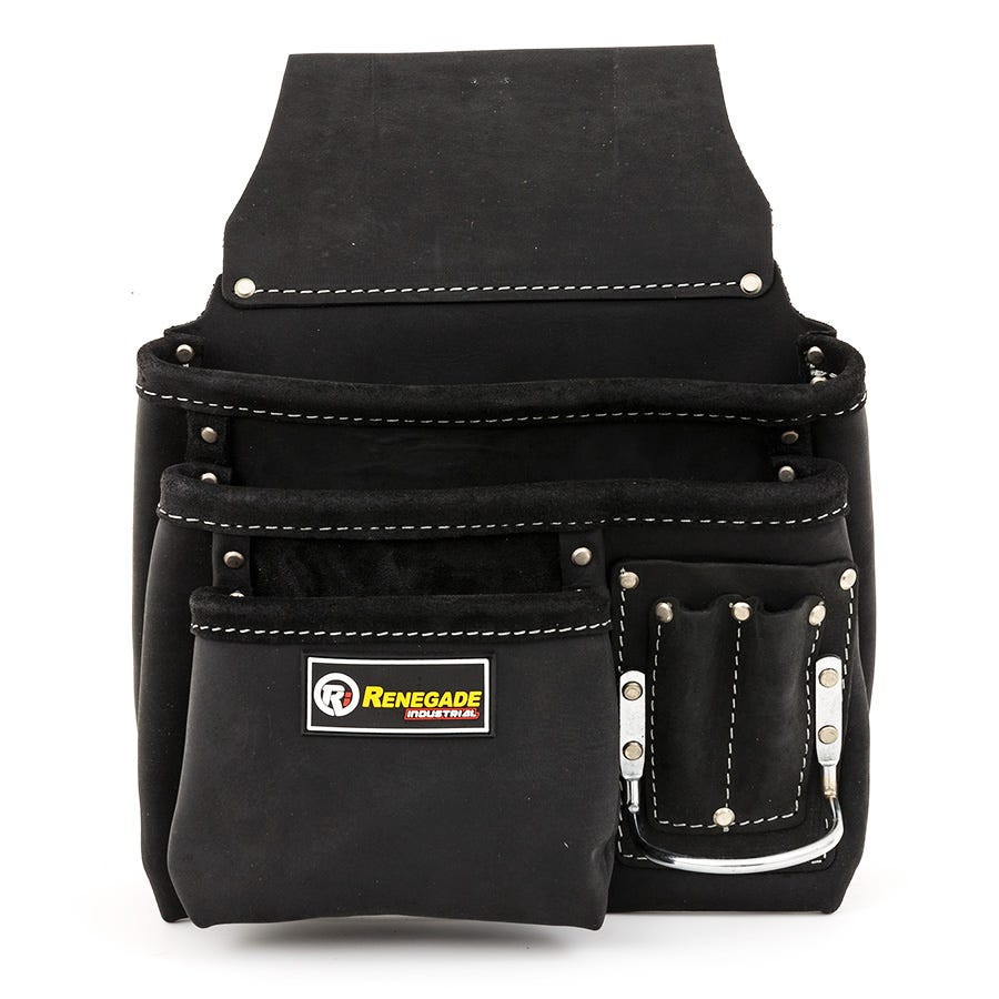 Renegade Industrial 7 Pocket Left-Side Black Oil Tan Leather Carpenters ...