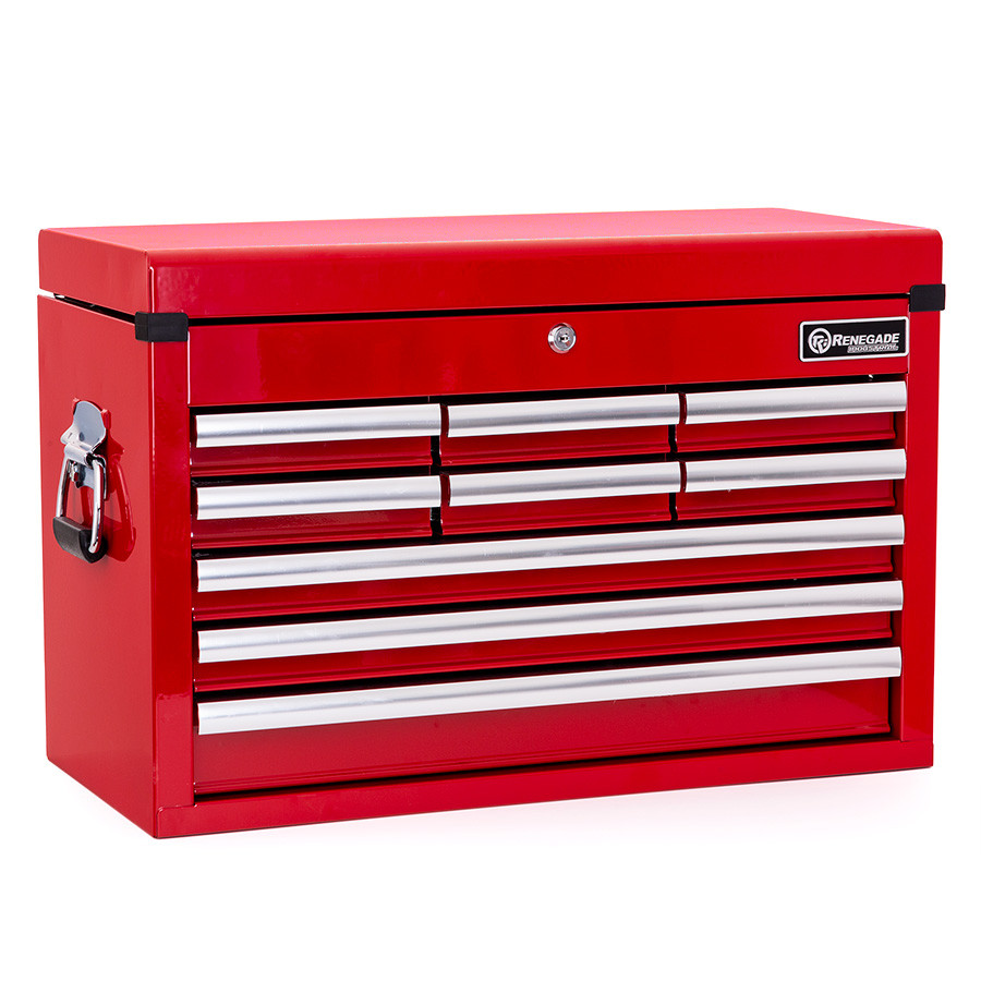 Renegade Industrial 26" 9 Drawer Red Top Box Tool Chest - RI222-9BX ...