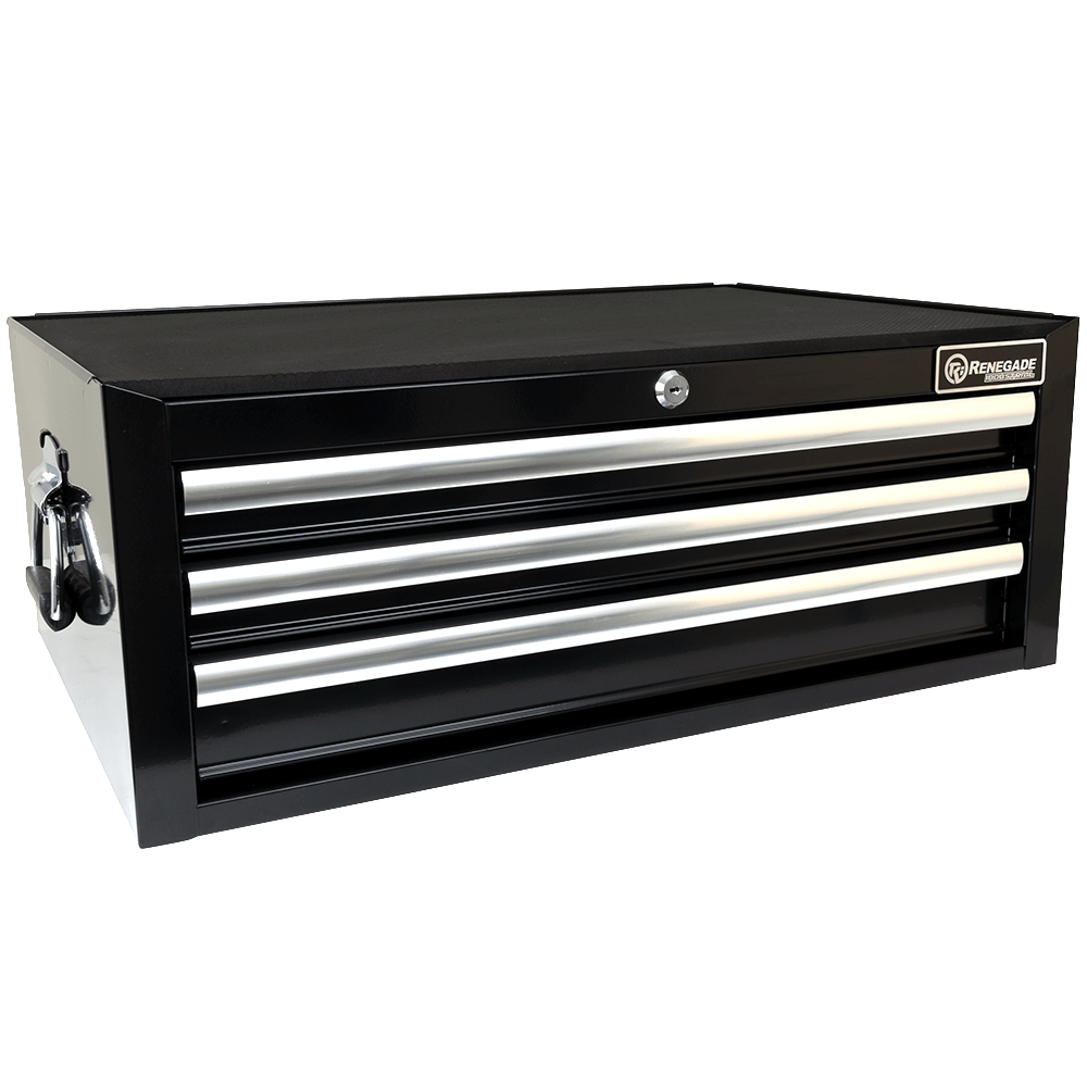 Renegade Industrial 26" 3 Drawer Black Full Size Middle Stacker Tool ...