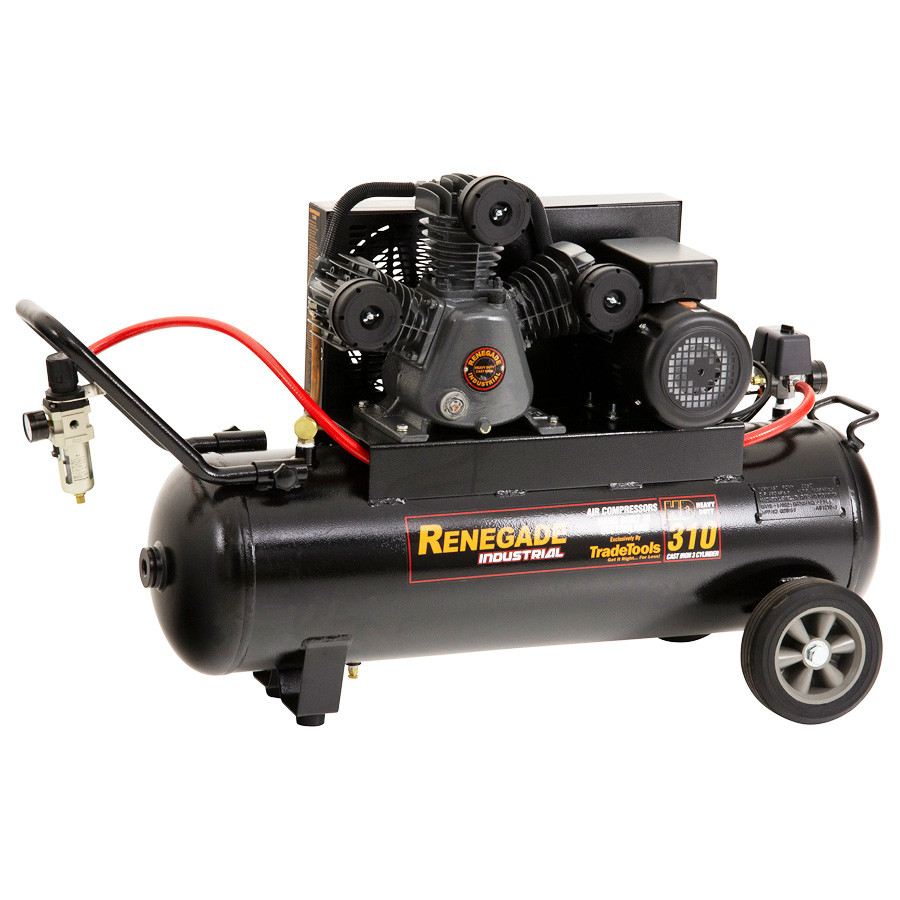 Renegade Industrial 3.2HP 310LPM 3 Cylinder Belt Drive Air Compressor ...