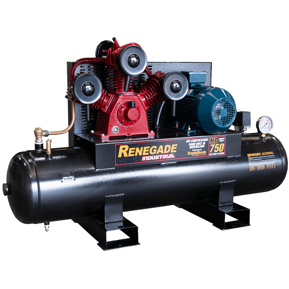 Renegade Industrial 7.5HP 750LPM 3 Cylinder Belt Drive 3 Phase Air ...