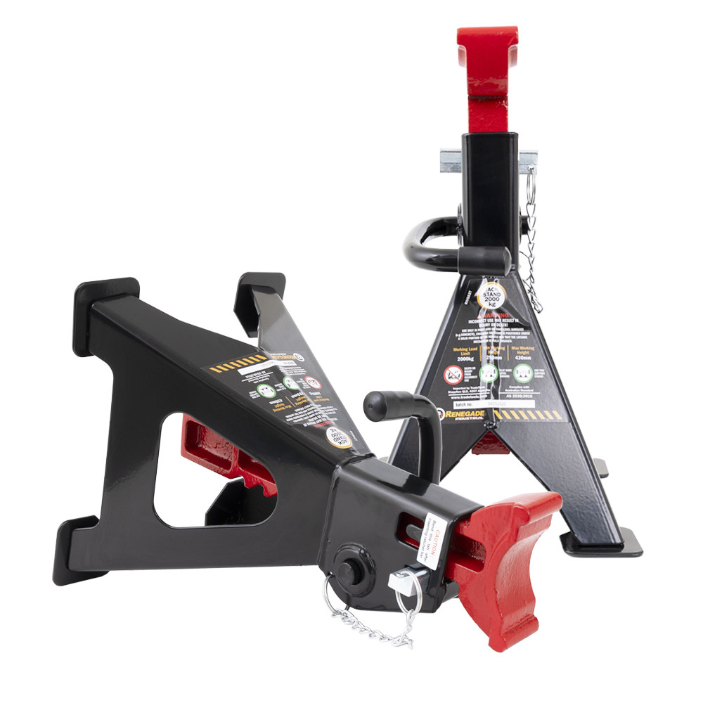 Renegade Industrial 2,000Kg (2T) Car Jack Stand Twin Pack - RIVSS2T ...