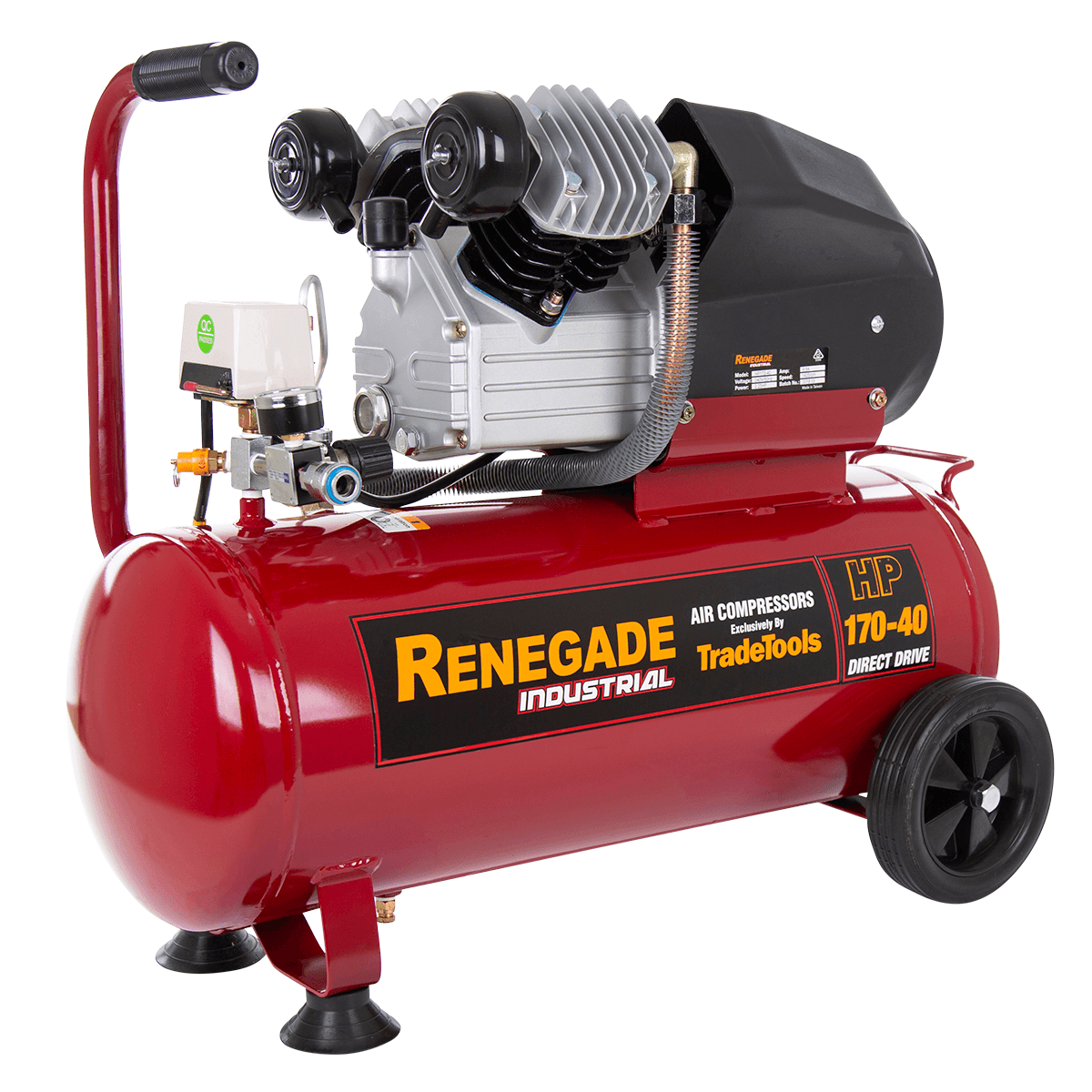 Renegade Industrial 2.25HP 170LPM V-Twin Air Compressor - HP170-40 ...