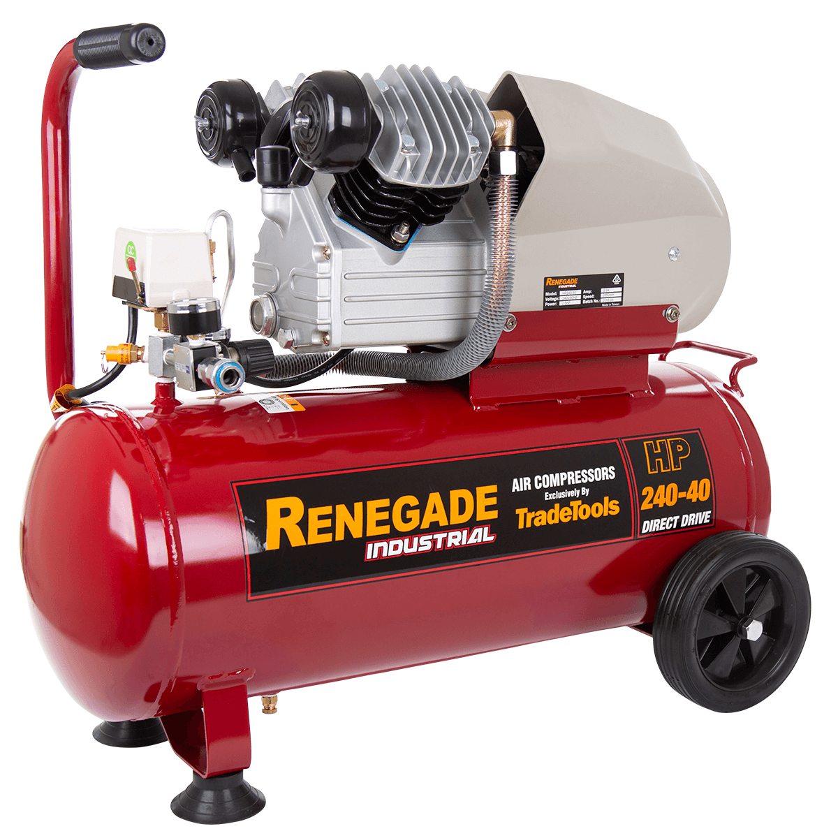 Renegade Industrial 2.5HP 240LPM V-Twin Air Compressor - HP240-40 ...