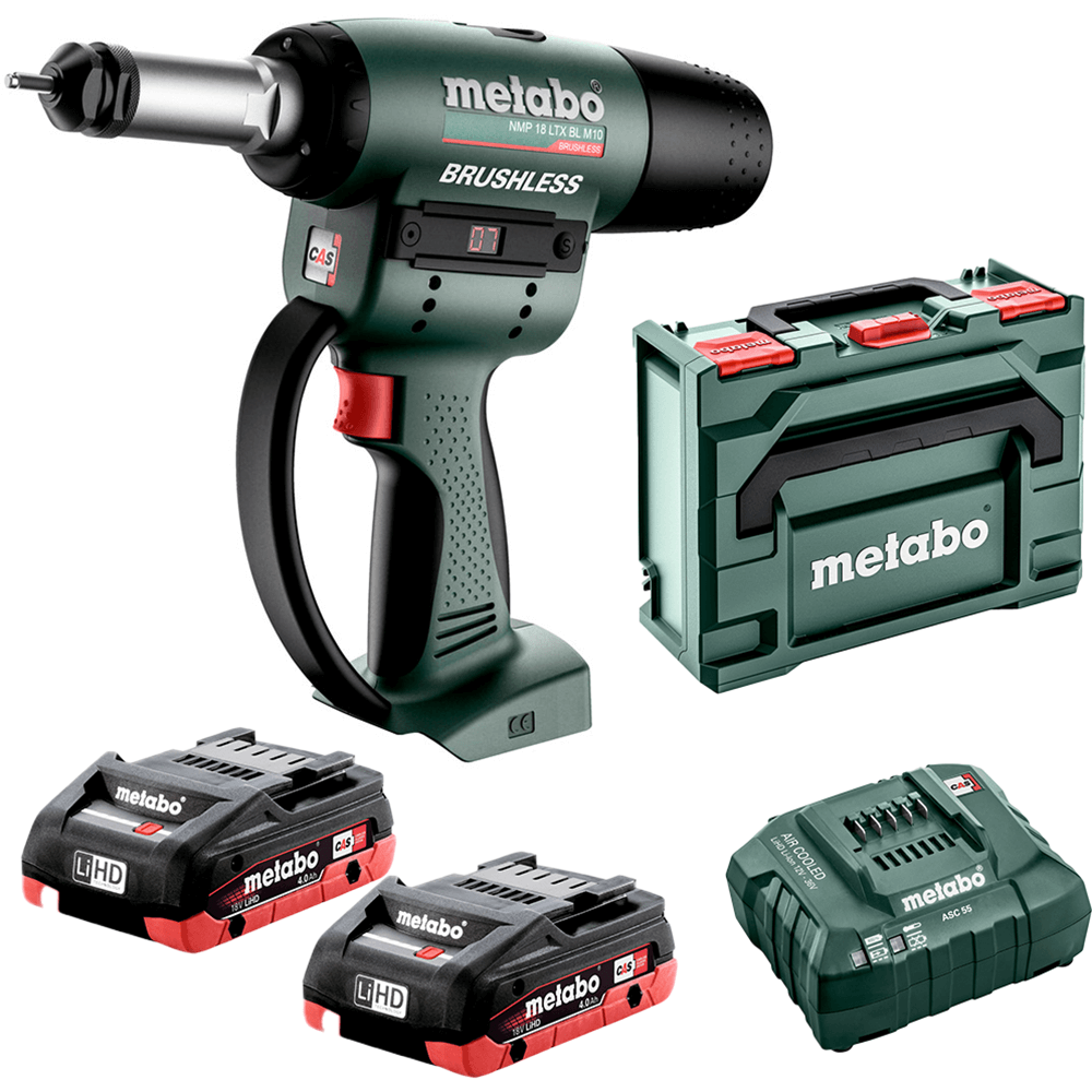 Metabo 18V 4.0Ah Brushless Cordless Rivet Nut Gun Kit - AU60178800 ...