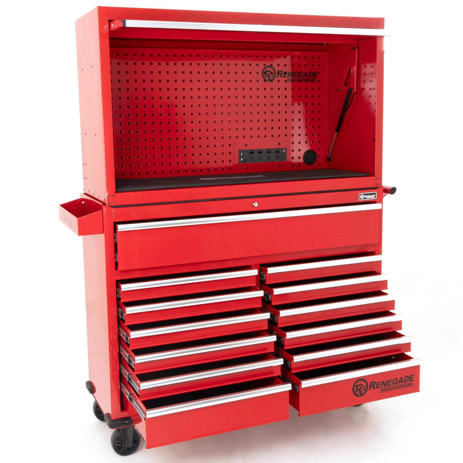 Renegade Industrial 53" 13 Drawer Tool Cabinet & Hutch Top Box Combo ...