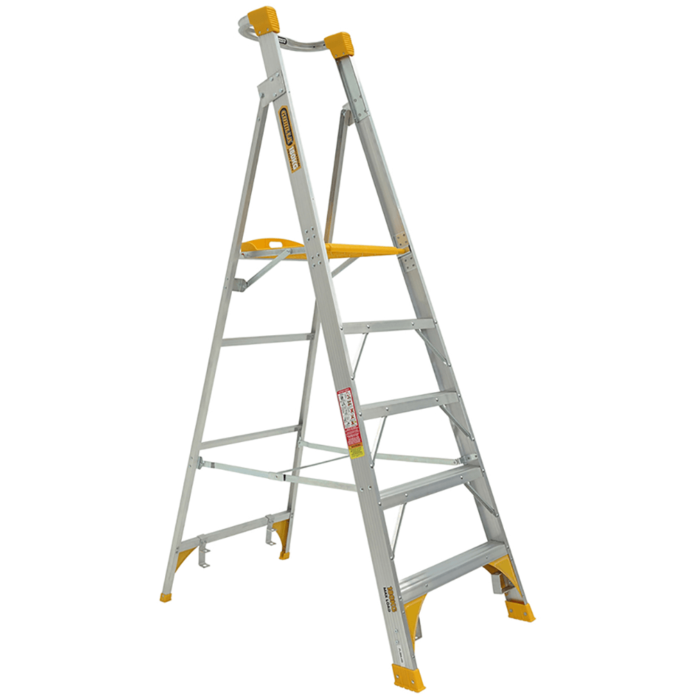 Gorilla 1.5M (5') Heavy Duty Industrial Aluminium Platform Ladder ...
