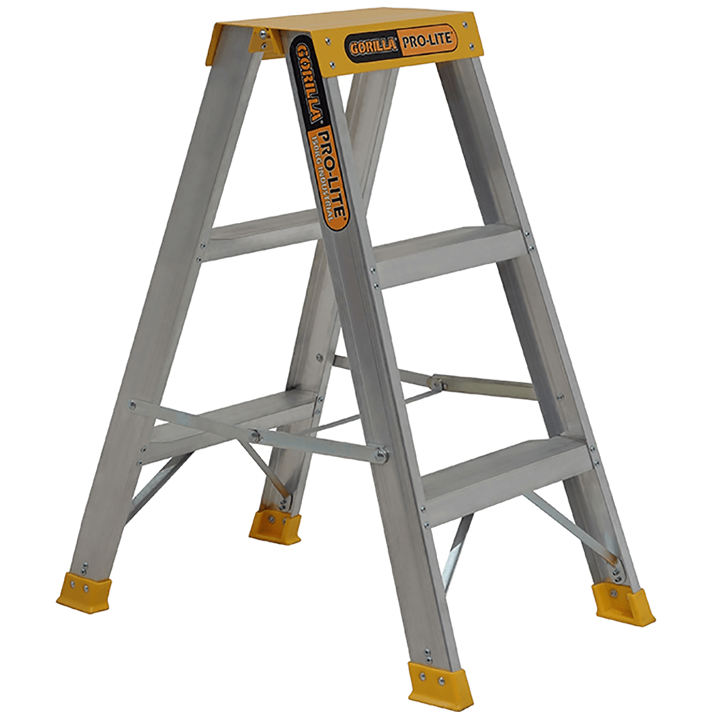 Gorilla 0.85M Pro-Lite 3 Step Industrial Double Sided Aluminium Step ...