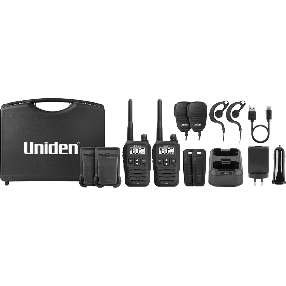 Uniden 2W UHF Handheld 2-Way Radio Twin Pack Kit - UH825-2TP | TradeTools