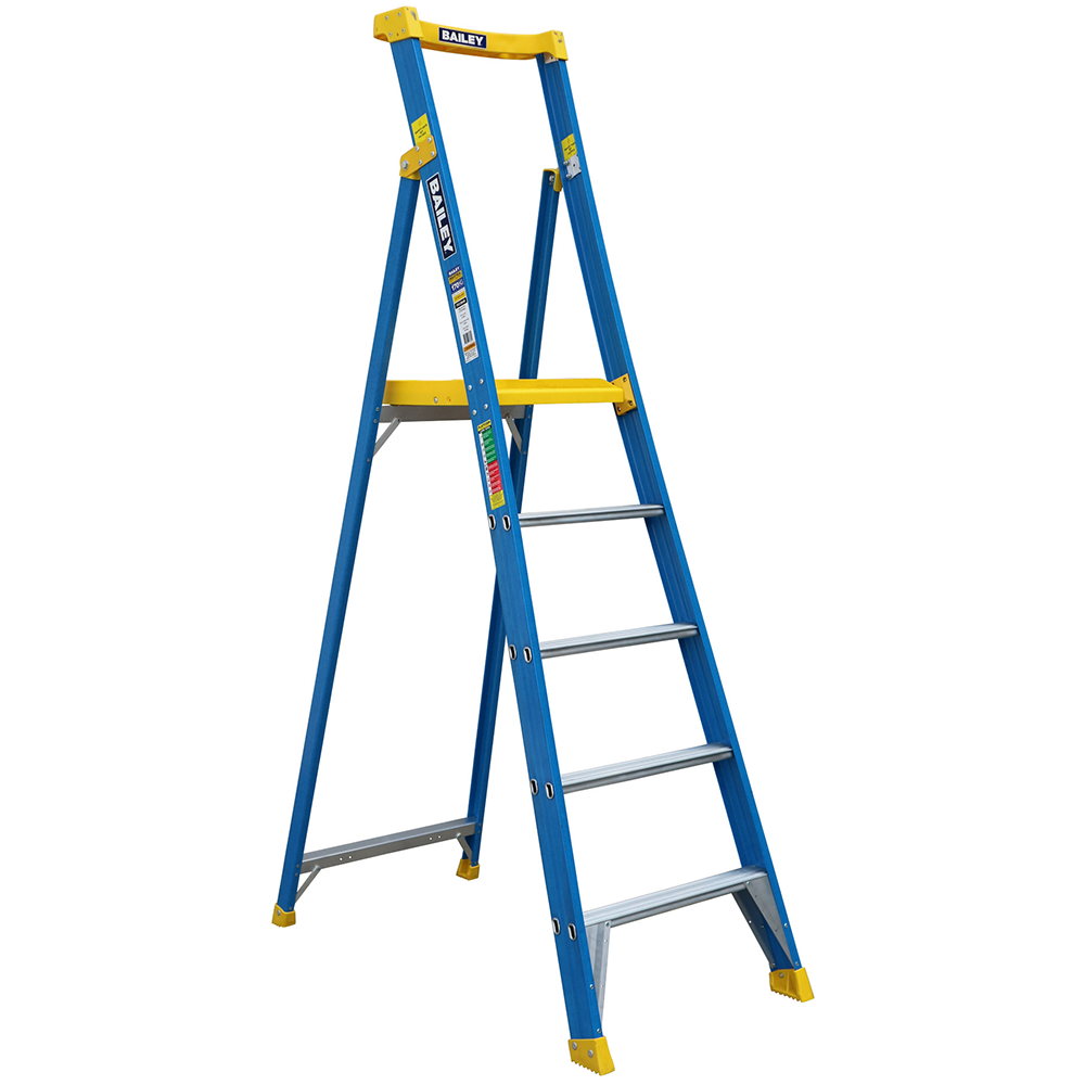 Bailey 1.5M (5') 5 Step PRO Punchlock Fibreglass Platform Step Ladder ...