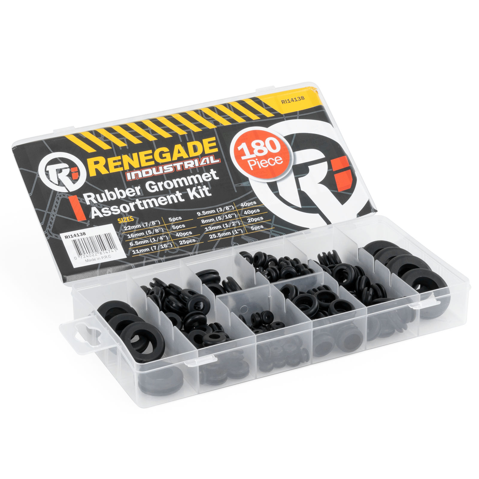 Renegade Industrial 180 Piece Assorted Rubber Grommet Set - RI14138 ...