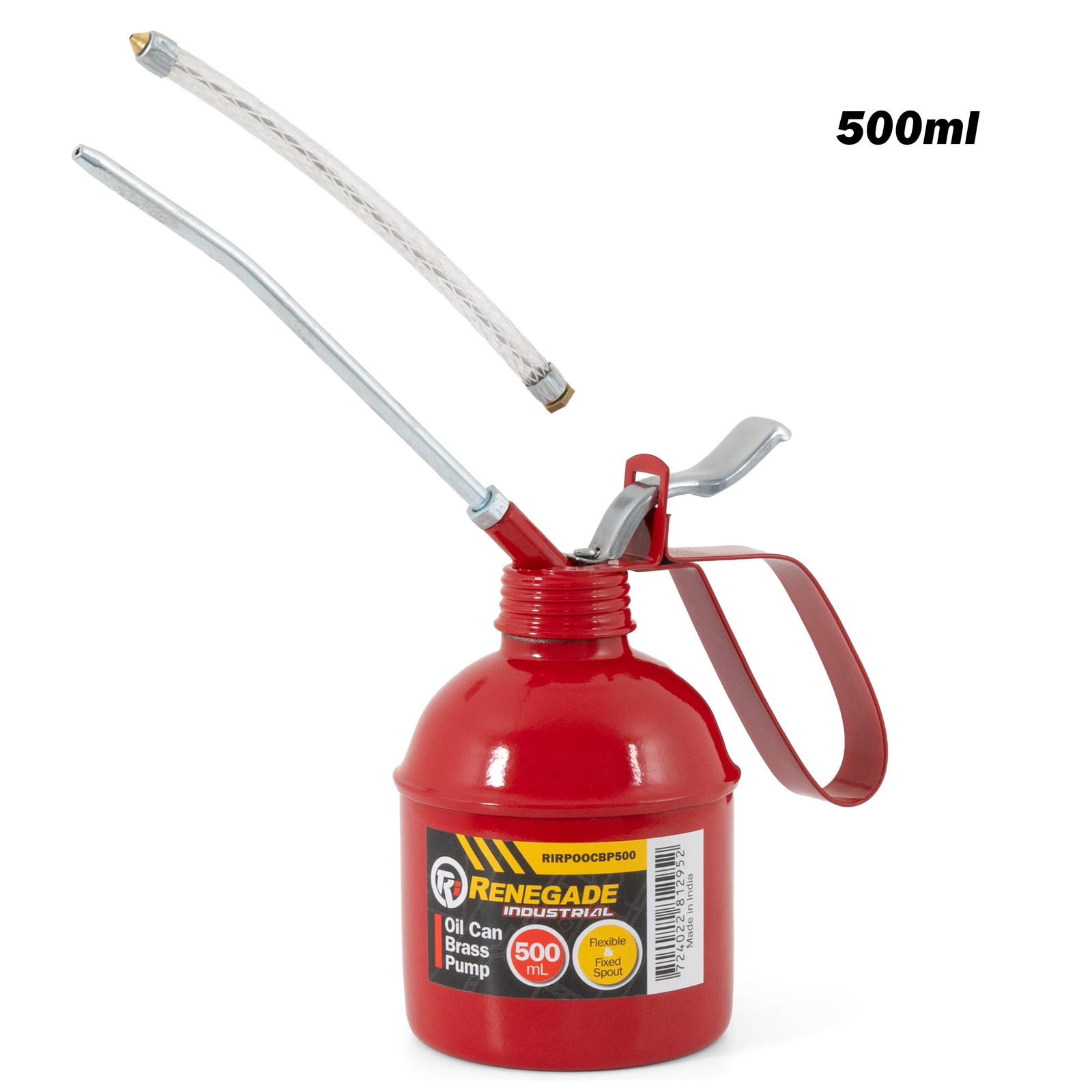 Renegade Industrial 500mL Brass Pump Oil Can With Flexible & Fixed ...