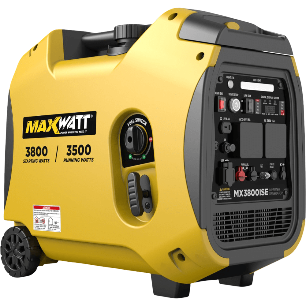 Maxwatt 3800W Electric Start Petrol Silent Pure Sine Wave Digital ...