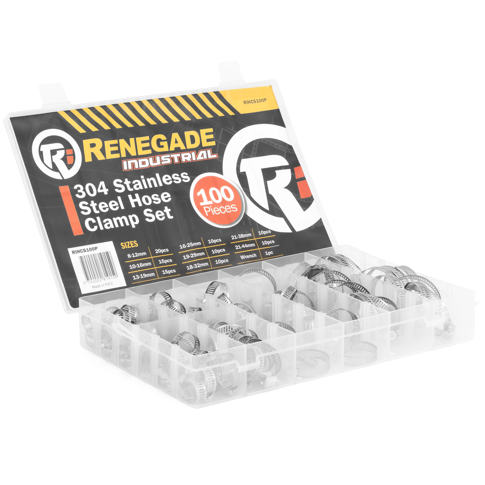 Renegade Industrial 100 Piece 304 Stainless Steel Hose Clamp Set ...
