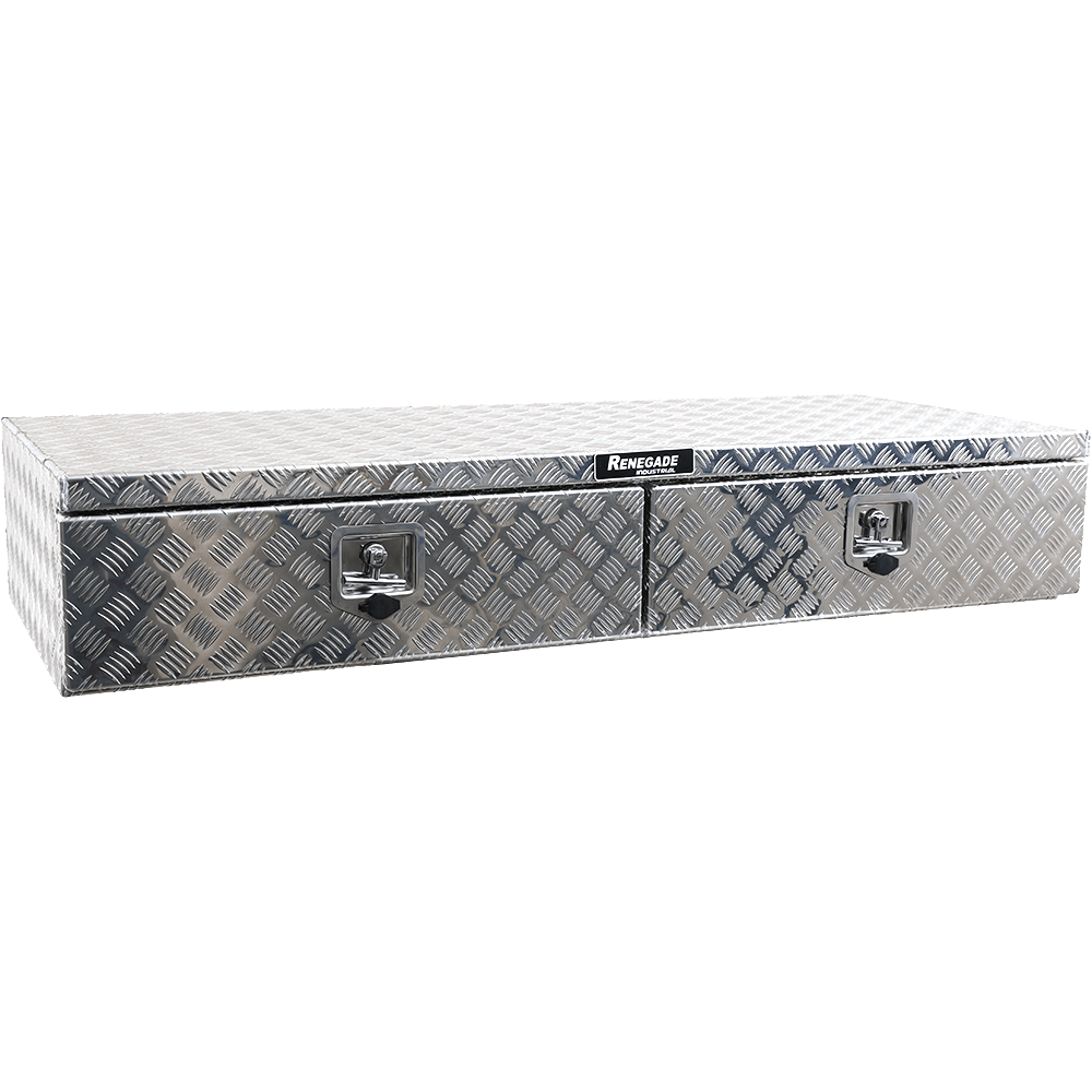 Renegade Industrial 1500mm 2 Drawer Platform Checker Plate Aluminium ...