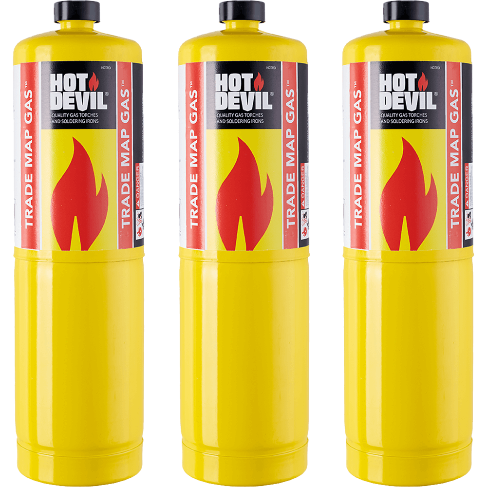 Hot Devil Trade MAP Gas Cylinders - 3 Pack - HDTP | TradeTools