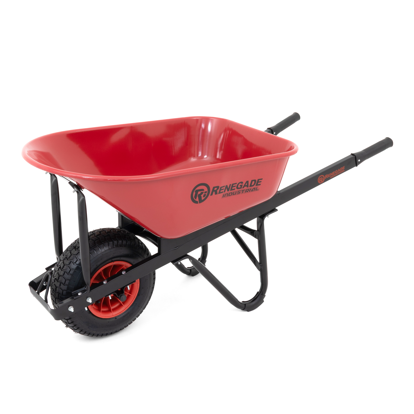 Renegade Industrial Steel Tray Plastic Rim Wheel Barrow - WB8612 ...