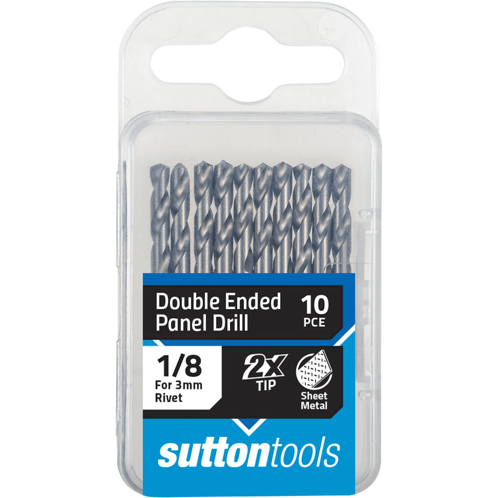 Sutton 1/8" Double Ended Silver Bullet Panel & Rivet HSS Drill Bits Set ...